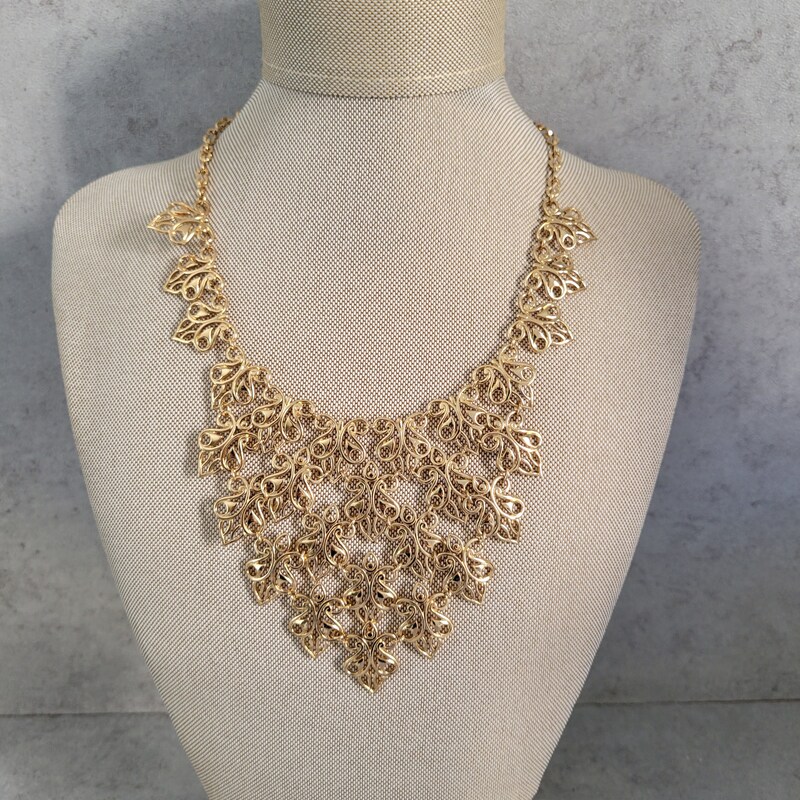 Gold Bib Necklace - Etsy