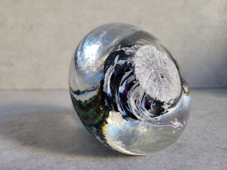 Vintage Cone Paperweight - Blue, Green, White and Clear Paper Weight - Etsy