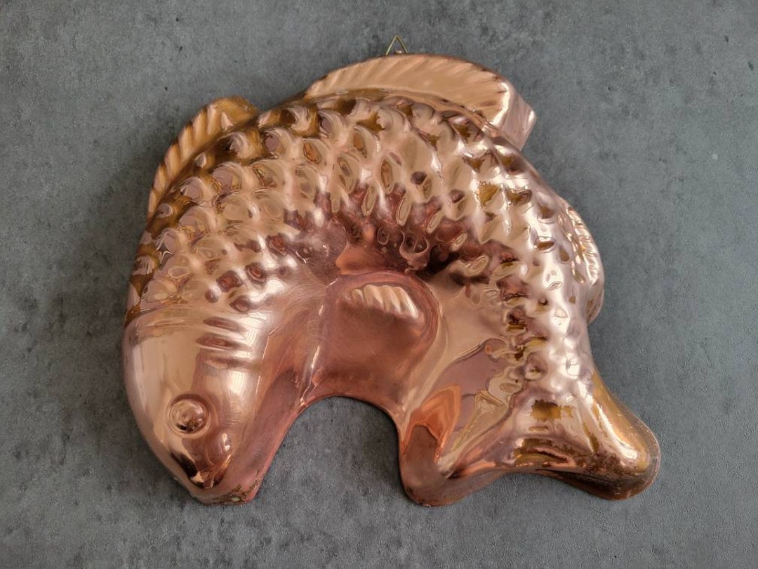 Vintage Fish Copper Mold With Hook - Copper Mold, Beach Cottage Decor ...