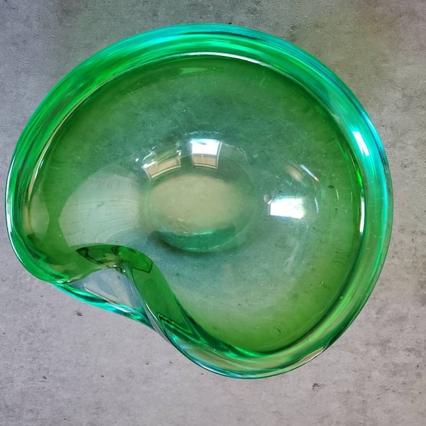 Green Glass Bowl - Etsy