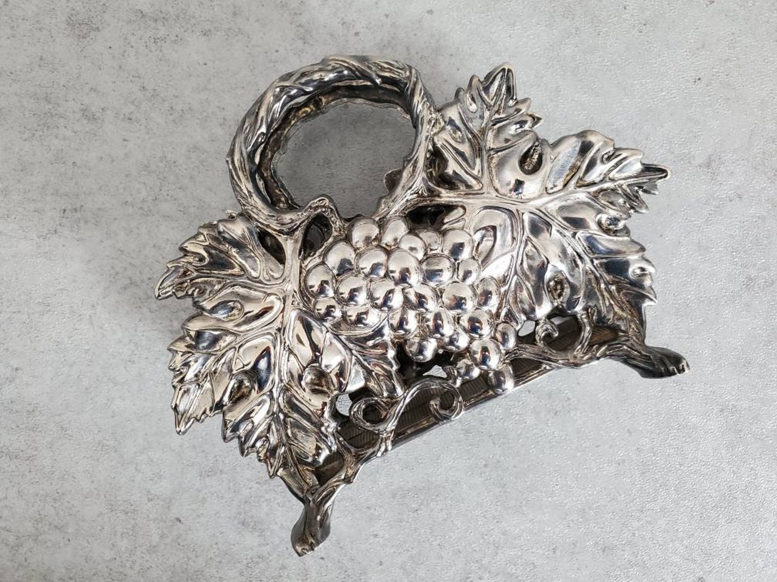 Vintage Silver Napkin Holder Grape Ornate Design Gorham - Etsy