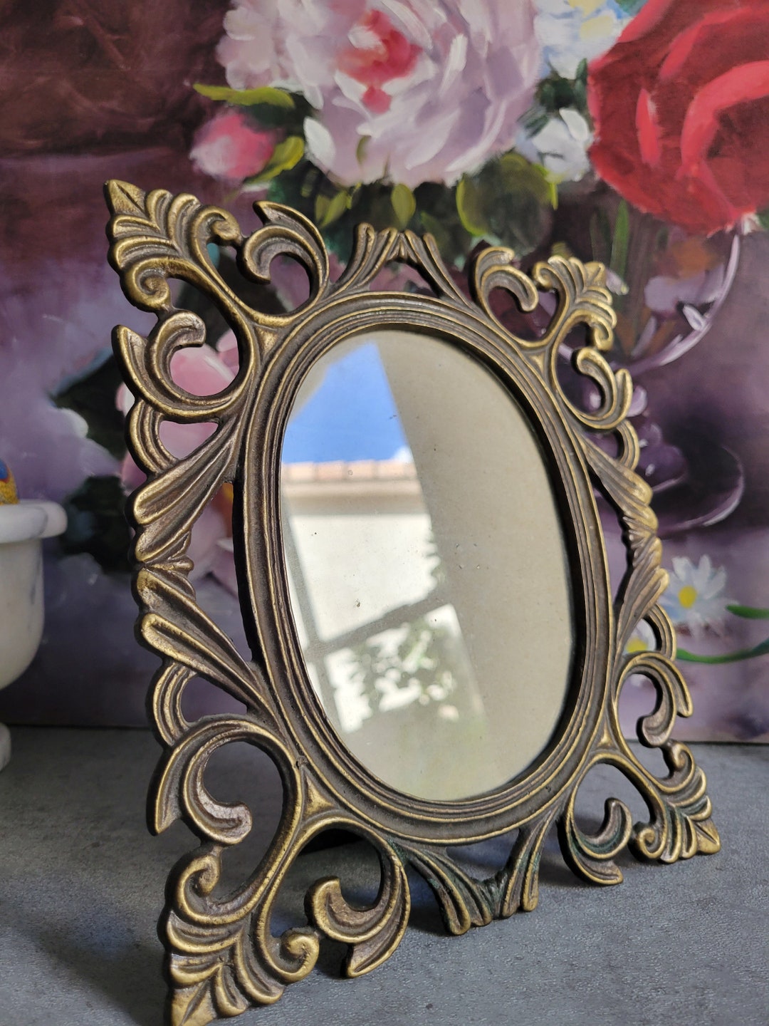 Vintage Scroll Frame Large Cast Metal Ornate Frame, Grandmillennial ...
