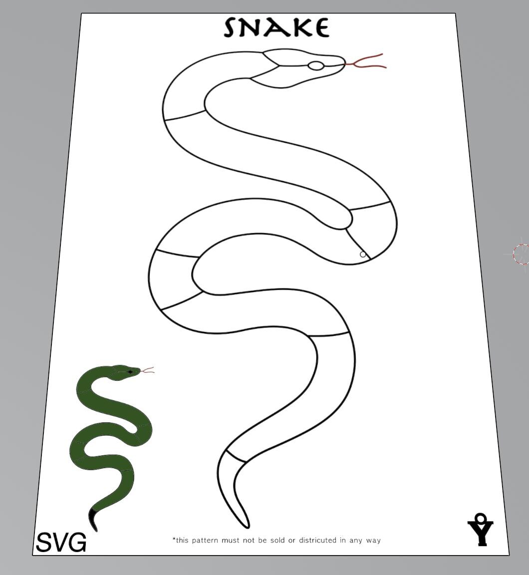 Snake Pattern Stained Glass Pattern Animal PDF SVG Digital Download Do ...