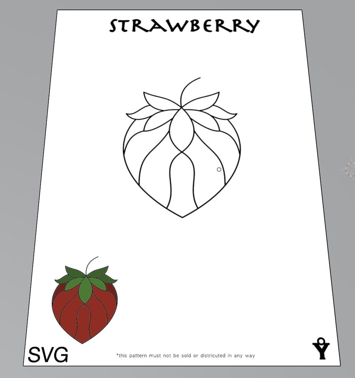Strawberry Stained Glass Pattern: DIY Art, SVG PDF (digital Download ...