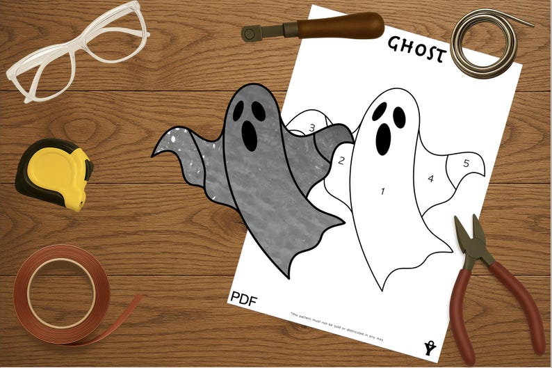 Ghost Stained Glass Pattern: Halloween Decor DIY (PDF SVG Digital ...