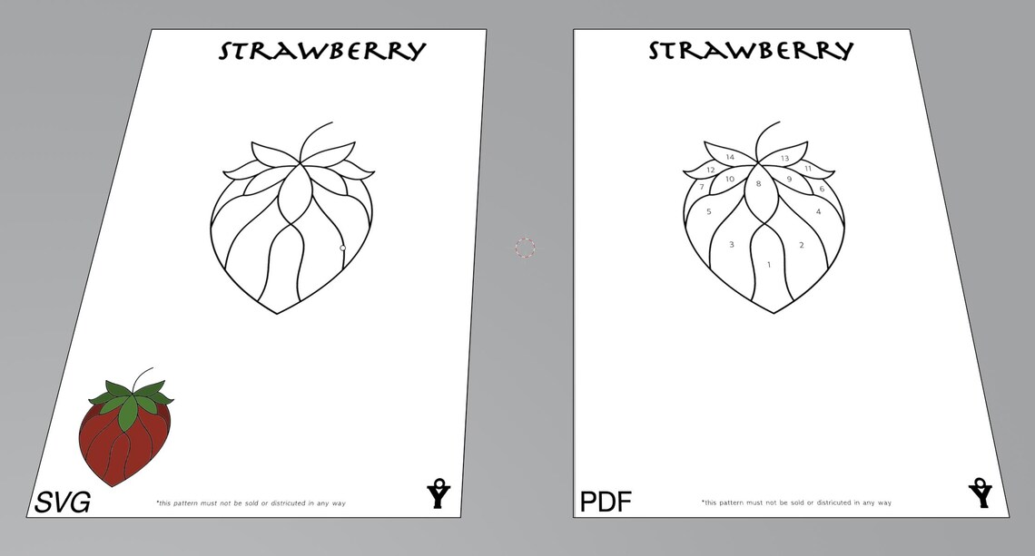 Strawberry Stained Glass Pattern: DIY Art, SVG PDF (digital Download ...