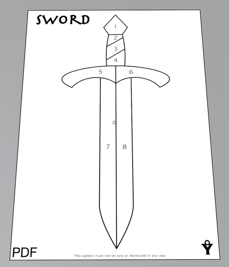 Sword Stained Glass Pattern: DIY Art, Hobby Craft (PDF, SVG Digital ...