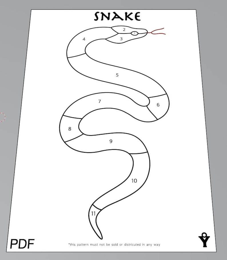 Snake Pattern Stained Glass Pattern Animal PDF SVG Digital Download Do ...