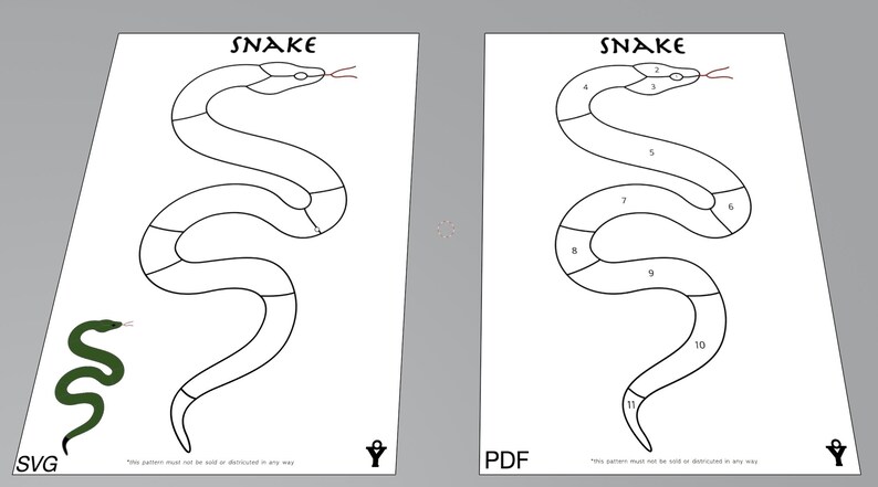 Snake Pattern Stained Glass Pattern Animal PDF SVG Digital Download Do ...