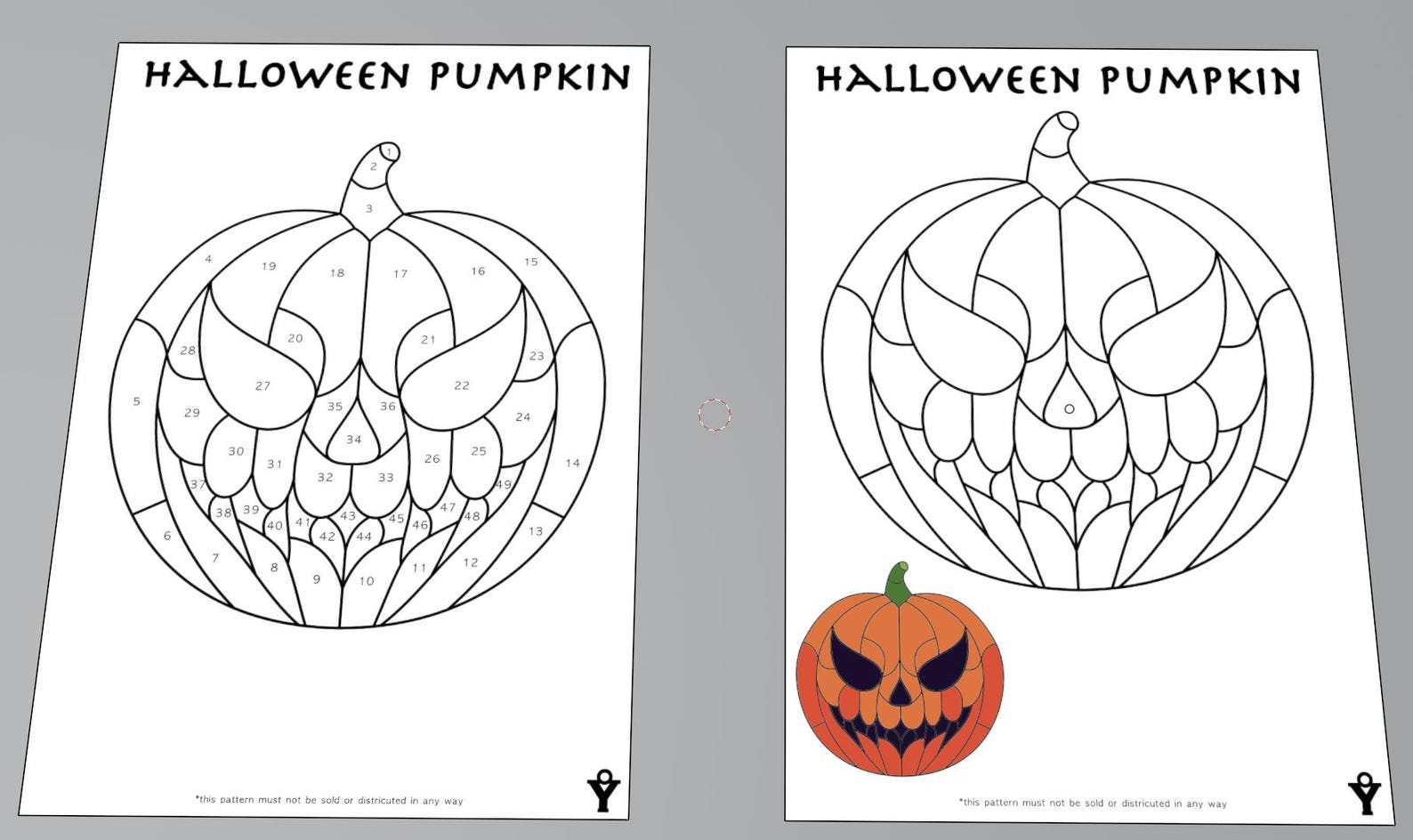 Halloween Pumpkin Pattern Stained Glass Pattern PDF SVG Digital ...