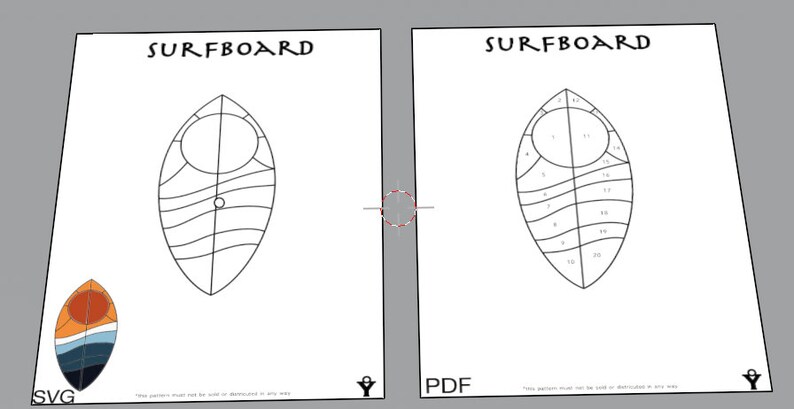 Surfboard Pattern Stained Glass Pattern PDF SVG Digital Download Do It ...