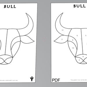 Bull Stained Glass Pattern: Animal SVG PDF (digital Download) - Etsy
