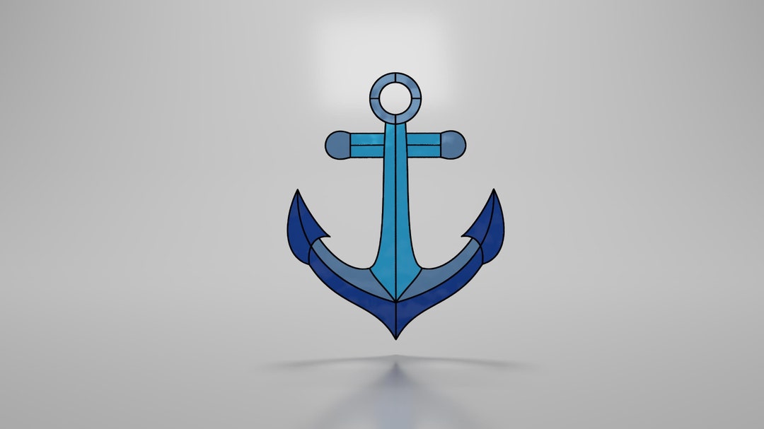 Anchor Stained Glass Pattern: DIY Art, Hobby Craft (PDF, SVG Digital ...