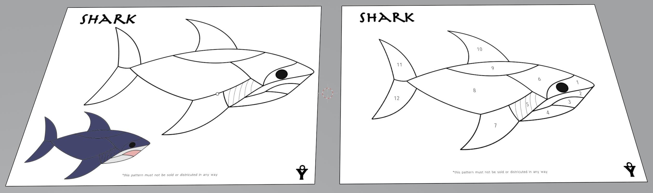 Shark Pattern Stained Glass Pattern PDF SVG Digital Download Do It ...