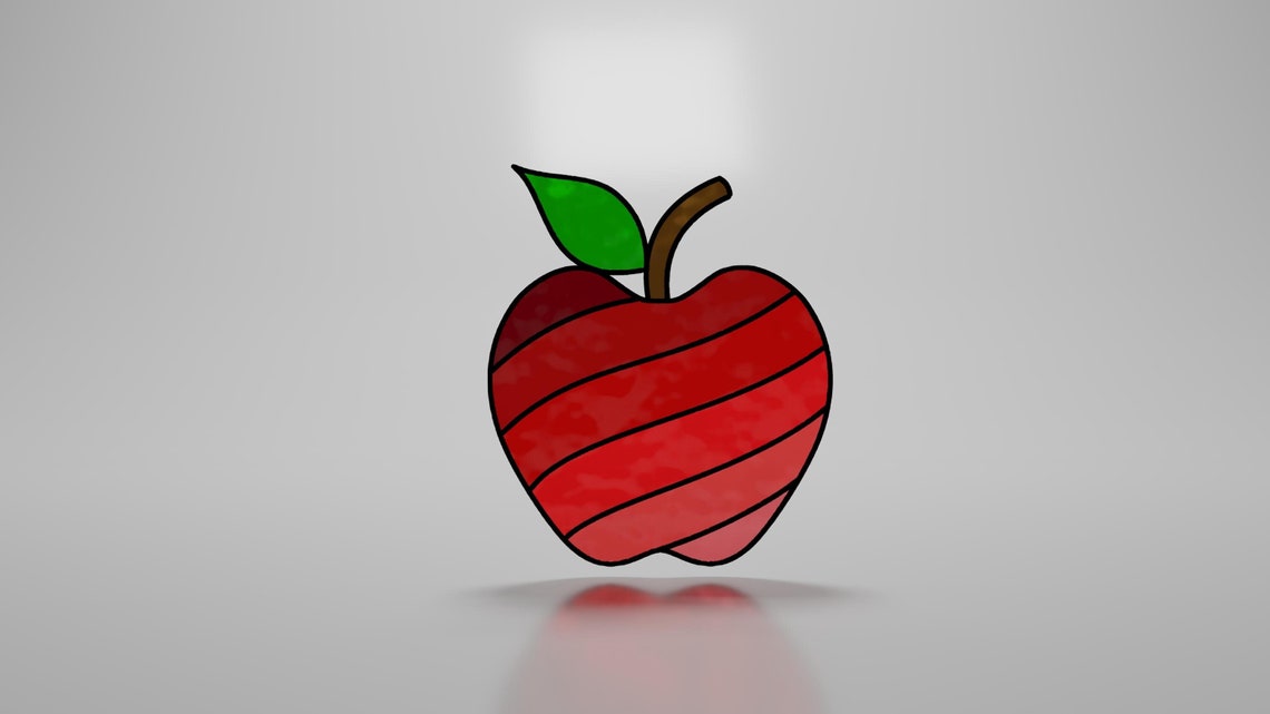 Apple Stained Glass Pattern: DIY Art, Hobby Craft (PDF, SVG Digital ...