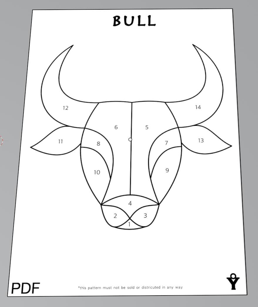 Bull Stained Glass Pattern: Animal SVG PDF (digital Download) - Etsy