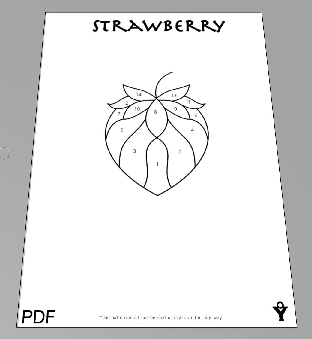 Strawberry Stained Glass Pattern: DIY Art, SVG PDF (digital Download ...