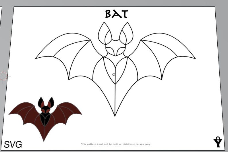 Bat Pattern Stained Glass Pattern Halloween PDF SVG Digital Download Do ...