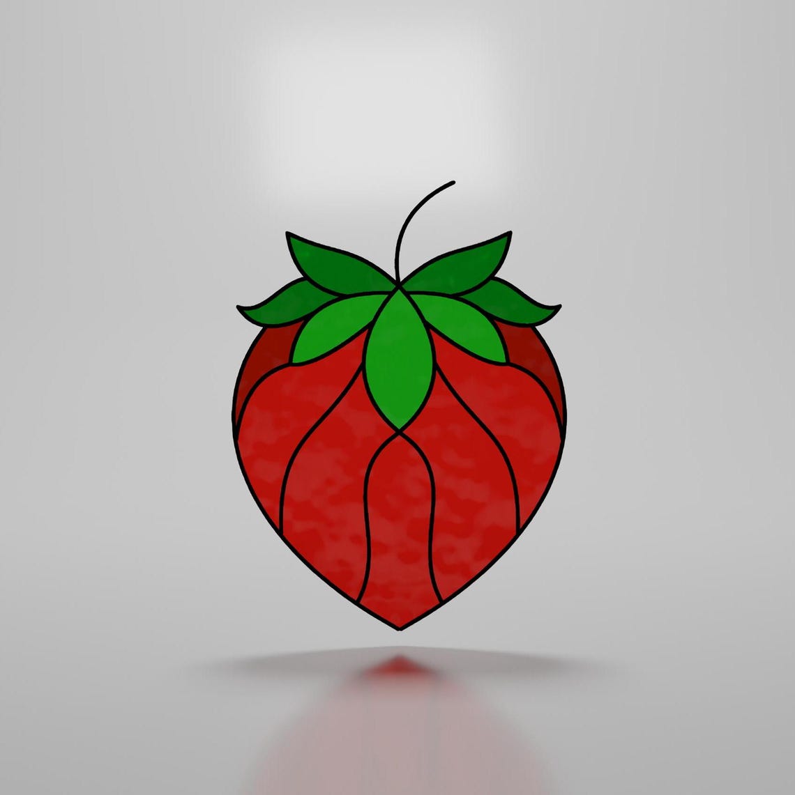 Strawberry Stained Glass Pattern: DIY Art, SVG PDF (digital Download ...