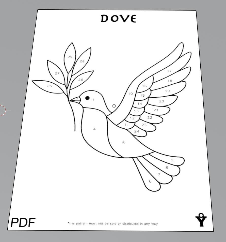 Dove Stained Glass Pattern: DIY Bird Art (PDF, SVG Digital Download) - Etsy