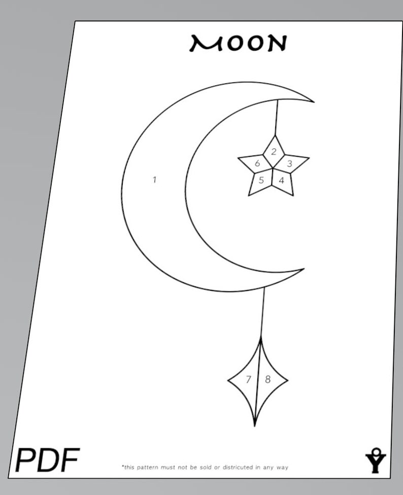 Moon Star Pattern Stained Glass Pattern PDF SVG Digital Download Do It ...