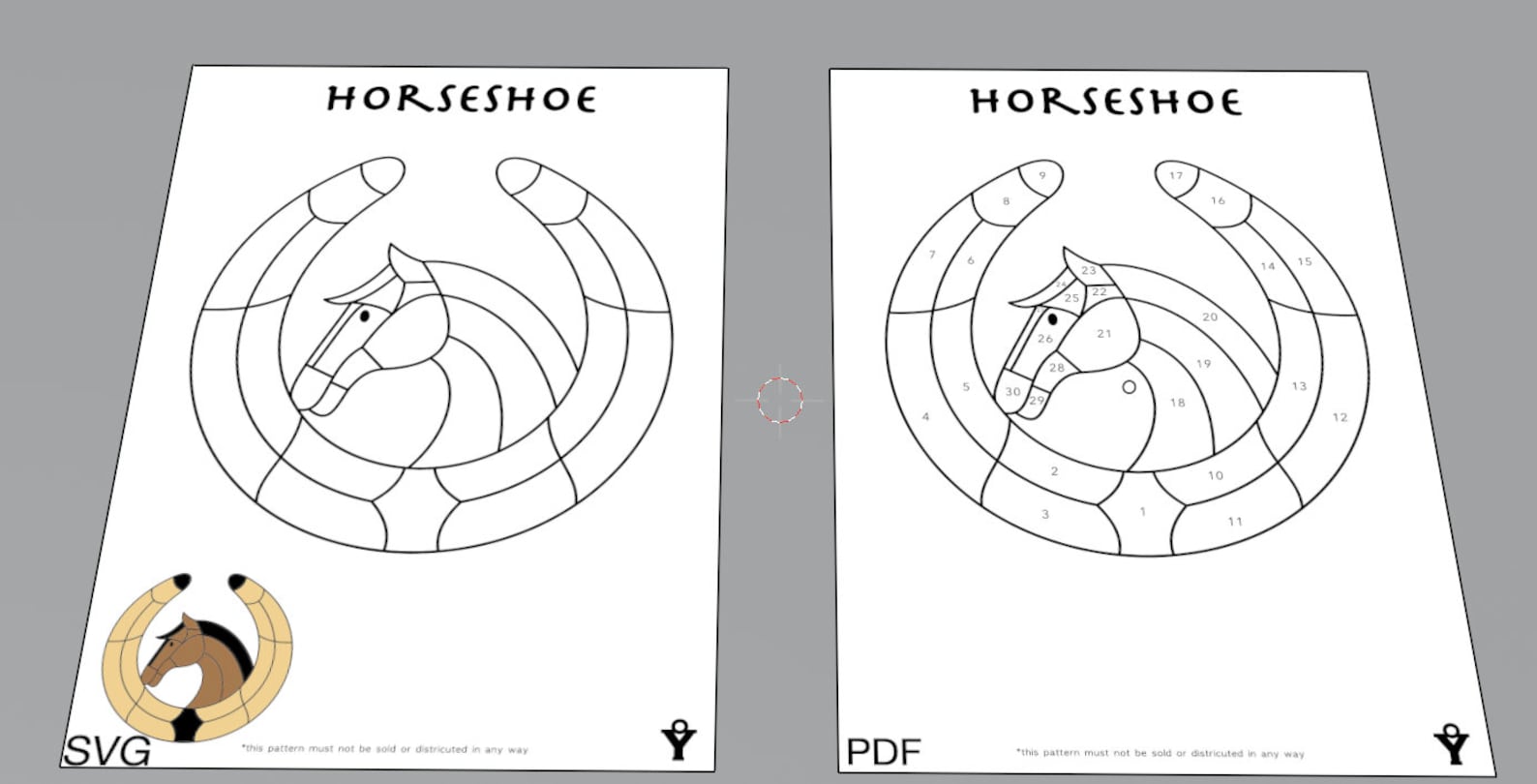 Horseshoe Pattern Stained Glass Pattern PDF SVG Digital Download Do It ...
