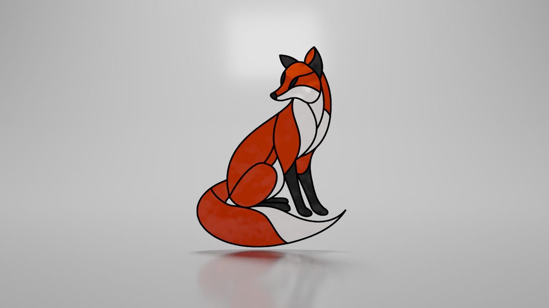 Fox Stained Glass Pattern: DIY Art, Easy Hobby (PDF, SVG) - Etsy
