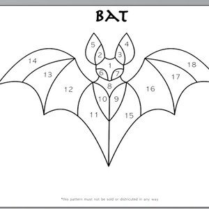 Bat Pattern Stained Glass Pattern Halloween PDF SVG Digital Download Do ...