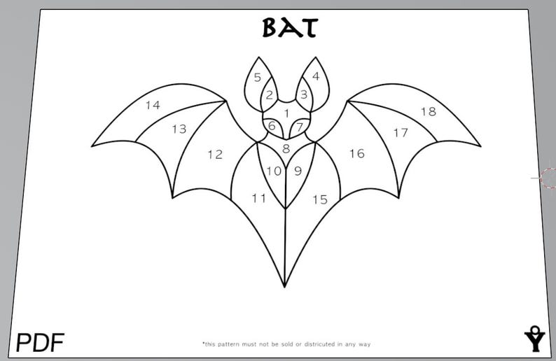 Bat Pattern Stained Glass Pattern Halloween PDF SVG Digital Download Do ...