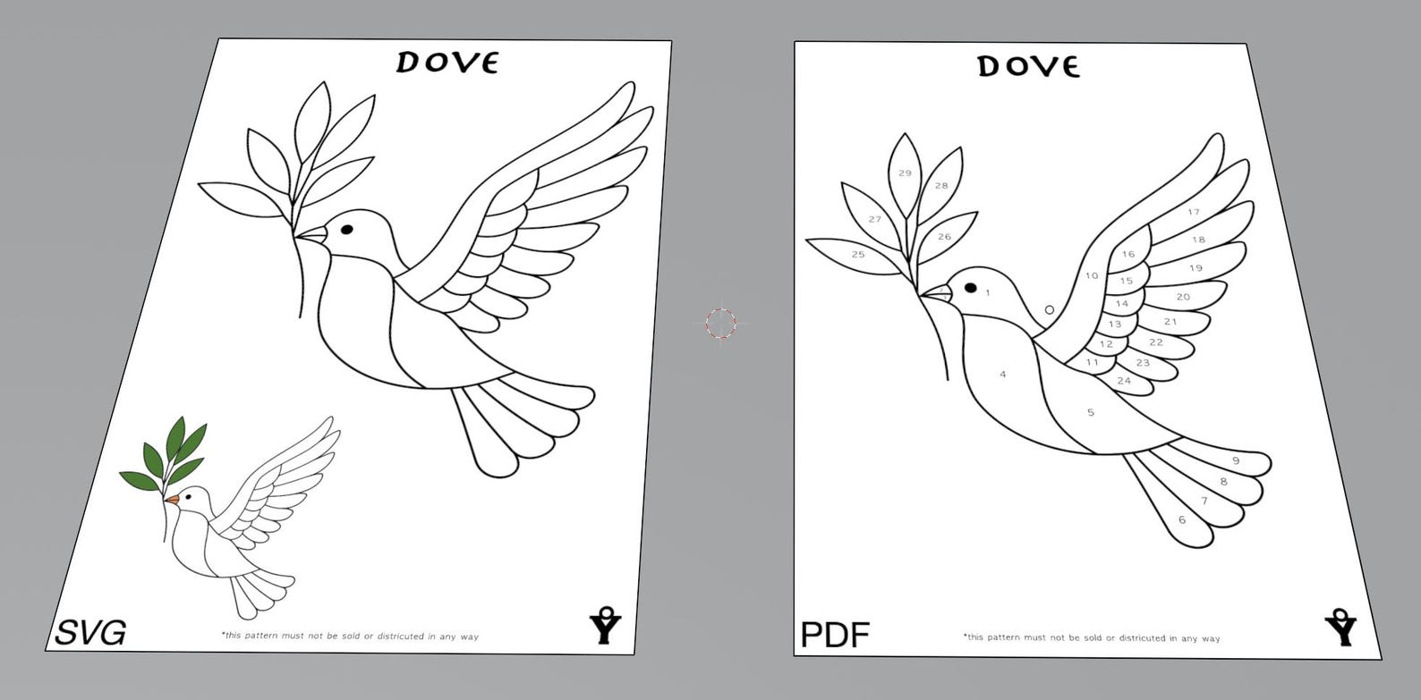 Dove Stained Glass Pattern: DIY Bird Art (PDF, SVG Digital Download) - Etsy