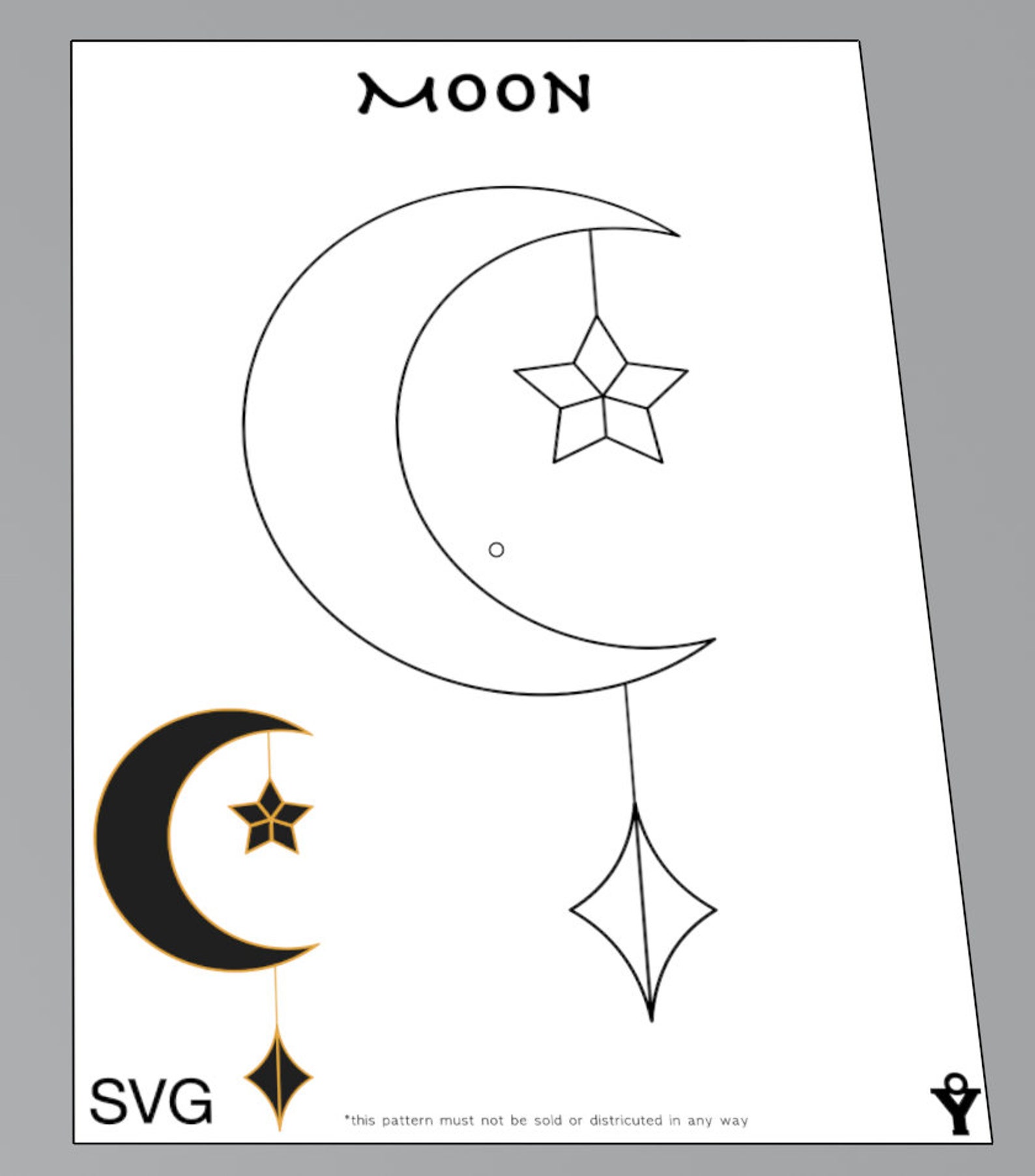 Moon Star Pattern Stained Glass Pattern PDF SVG Digital Download Do It ...