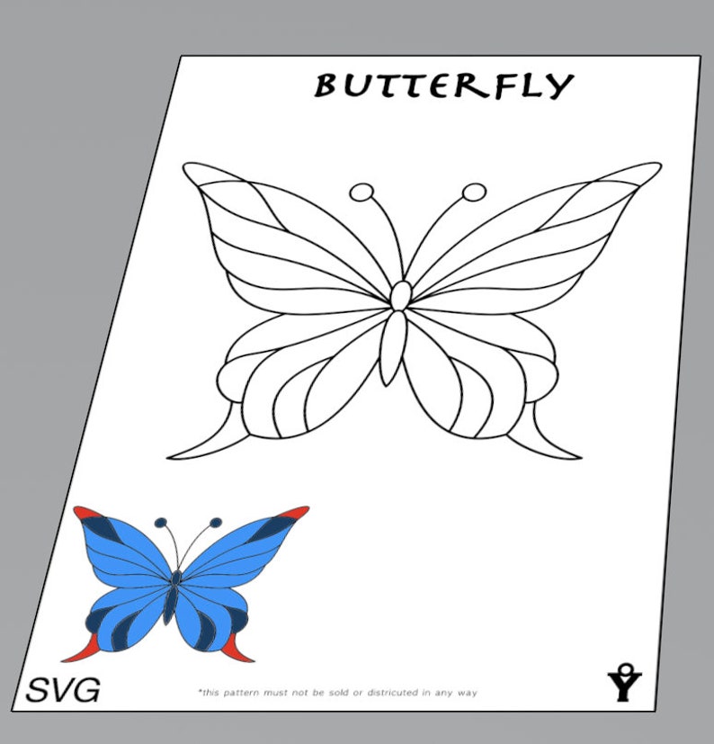 Butterfly Pattern Stained Glass Pattern PDF SVG Digital Download Do It ...