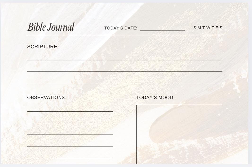 Bible Journal Page A4, Scripture Notes, Daily Scripture Reflection ...