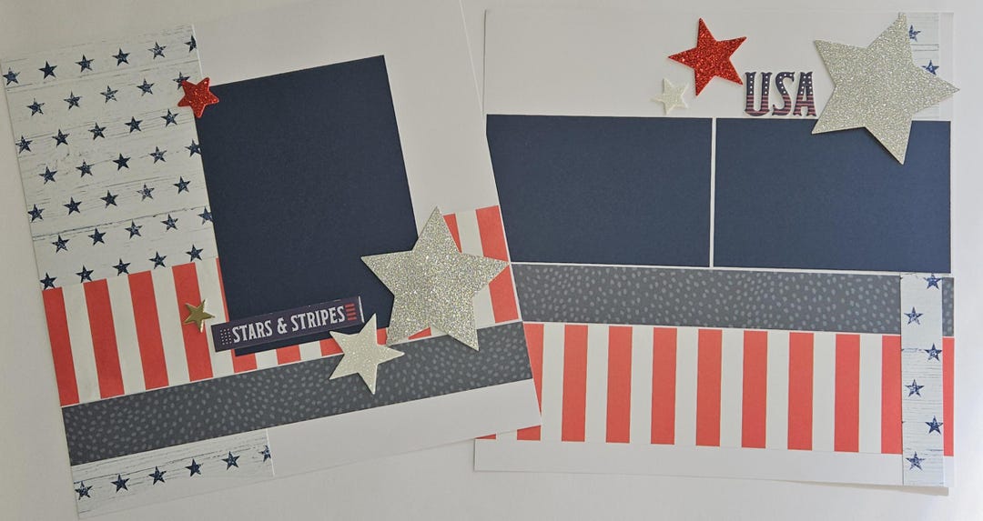 Stars and Stripes.....diy Kit,12x12 Scrapbook Layout, Scrapbook Page ...