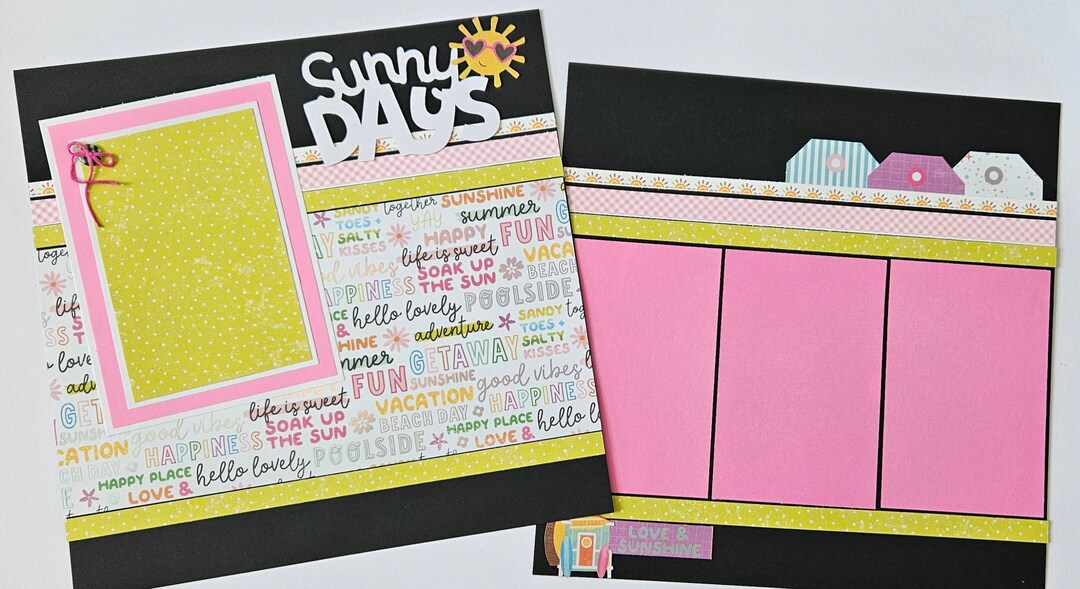 Sunny Days...12x12 Scrapbook Layout/pages - Etsy
