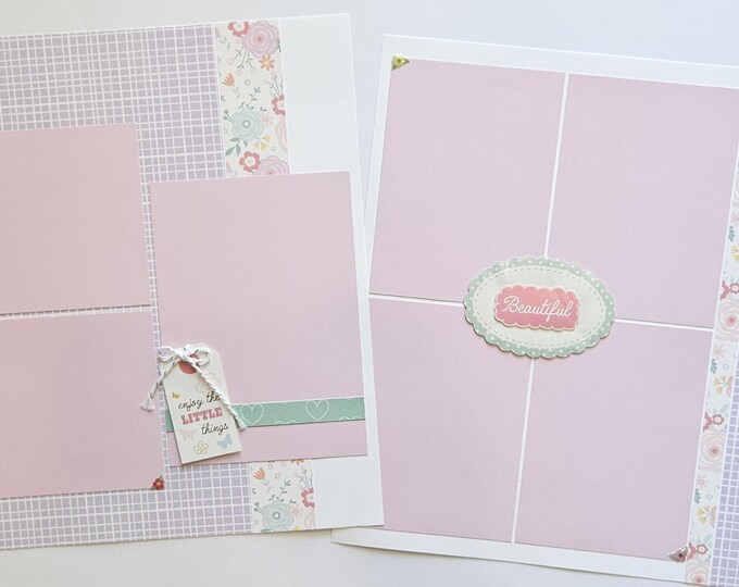 Beautiful.....diy Kit,12x12 Scrapbook Layout, Scrapbook Page Kit - Etsy