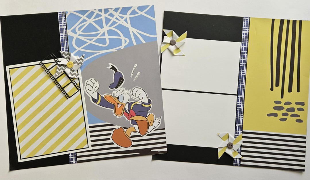 Wacky Donald Duck Premade 12x12 Scrapbook Layout, DIY Kit, Scrapbook ...