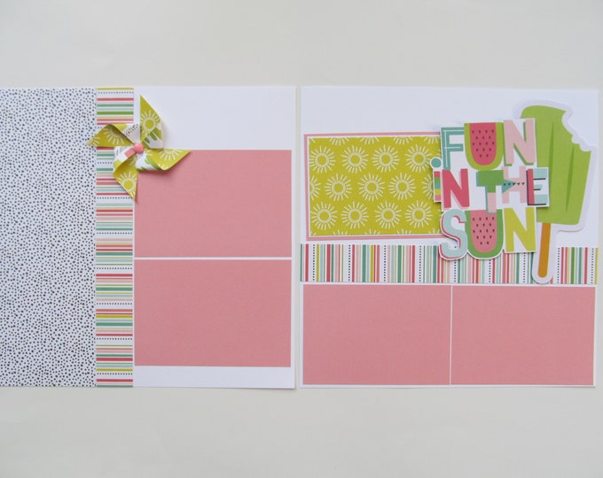 Fun in the Sun Premade or DIY Kit,12x12 Scrapbook Layout, Scrapbook ...