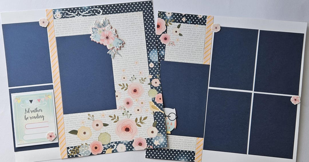 Reading.......12x12 Scrapbook Layout, Scrapbook Page Kit - Etsy