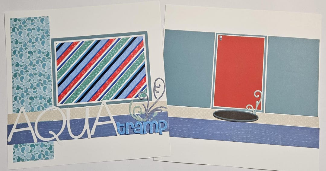 Aqua Tramp 12x12 Scrapbook Layout, Scrapbook Page Kit - Etsy