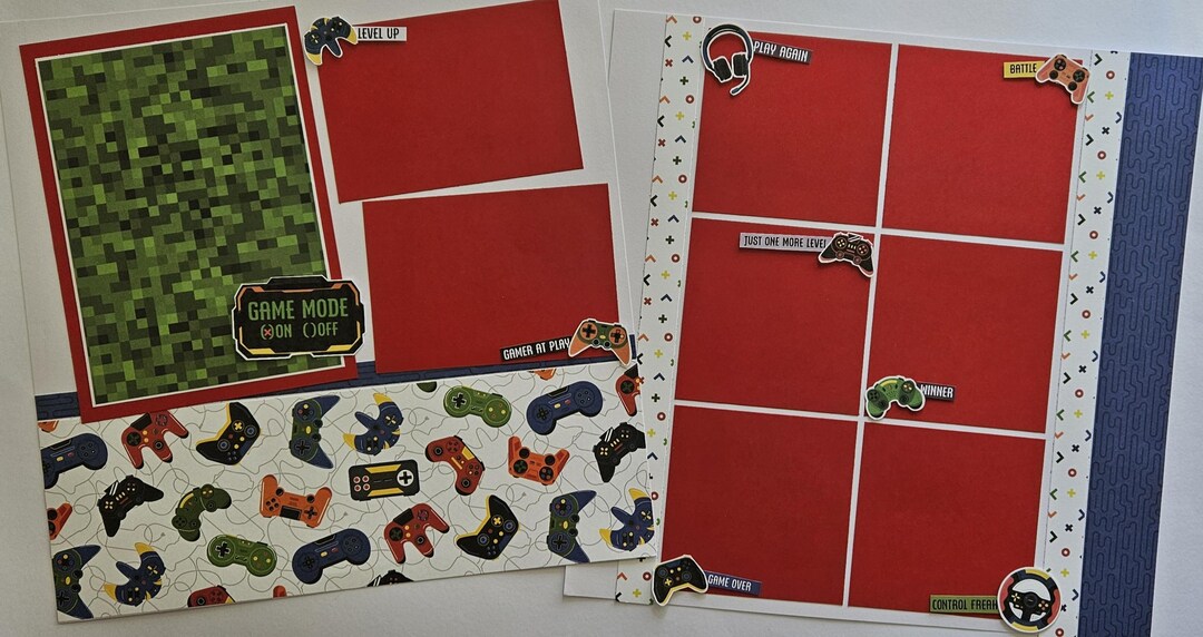 Gamer...12x12 Scrapbook Layout/pages - Etsy