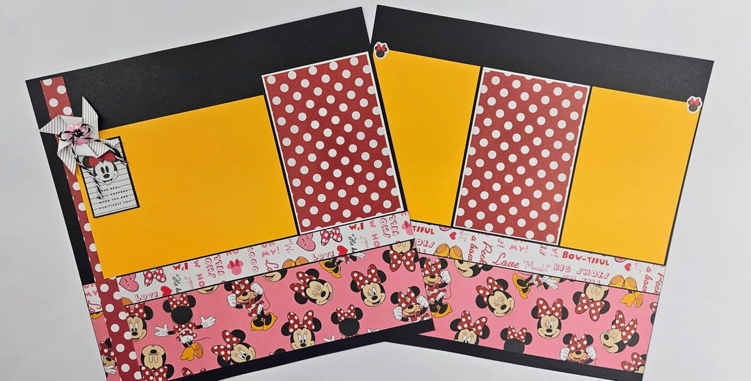 Minnie Mouse.....12x12 Scrapbook Layout, DIY Kit, Scrapbook Page Kit ...