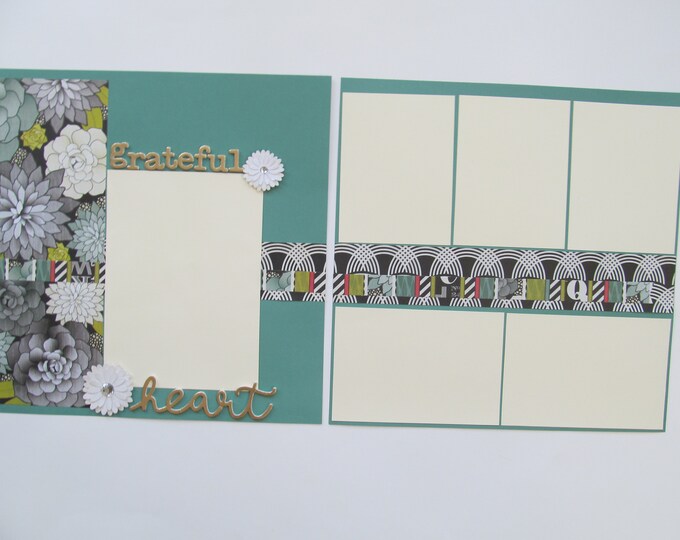 Grateful Premade 12x12 Scrapbook Layout, Scrapbook Page Kit - Etsy