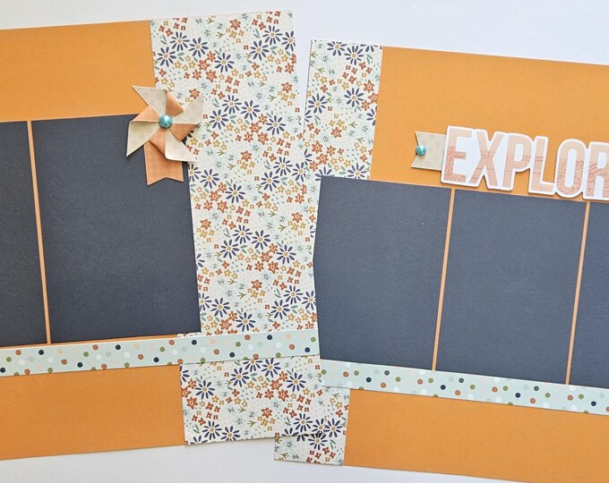 Explore.....diy Kit,12x12 Scrapbook Layout,scrapbook Page Kit, - Etsy
