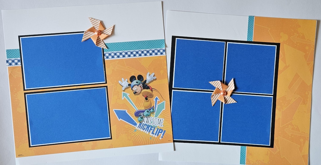 Mickey Mouse Scrapbook Layout Kit: DIY Photo Album, 12x12 Page - Etsy