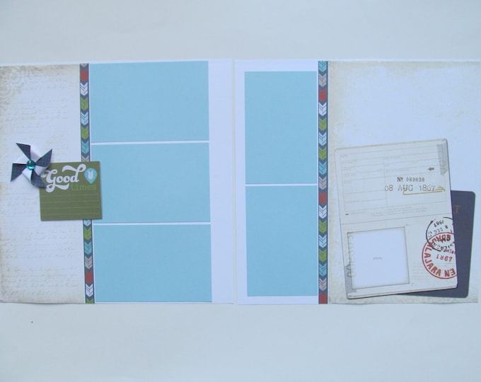 Passport DIY Kit,12x12 Scrapbook Layout, Scrapbook Page Kit, - Etsy