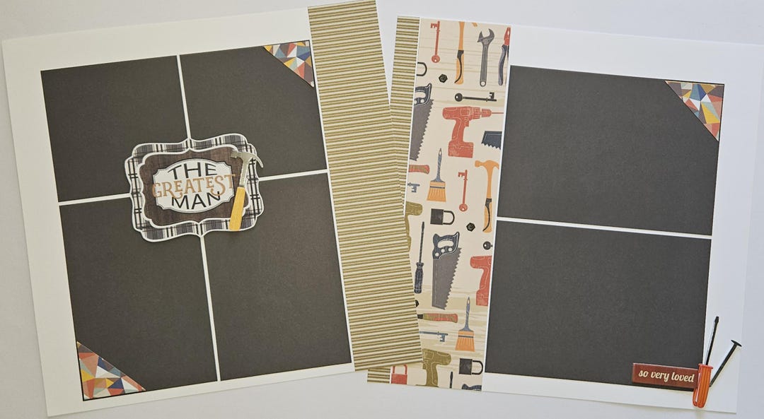 The Greatest Man....diy Kit,12x12 Scrapbook Layout, Scrapbook Page Kit ...