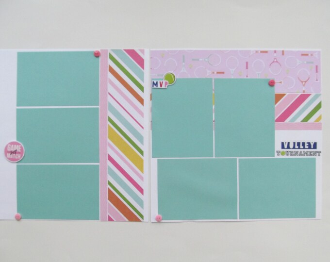 Girl Tennis DIY Kit,12x12 Scrapbook Layout, Scrapbook Page Kit - Etsy