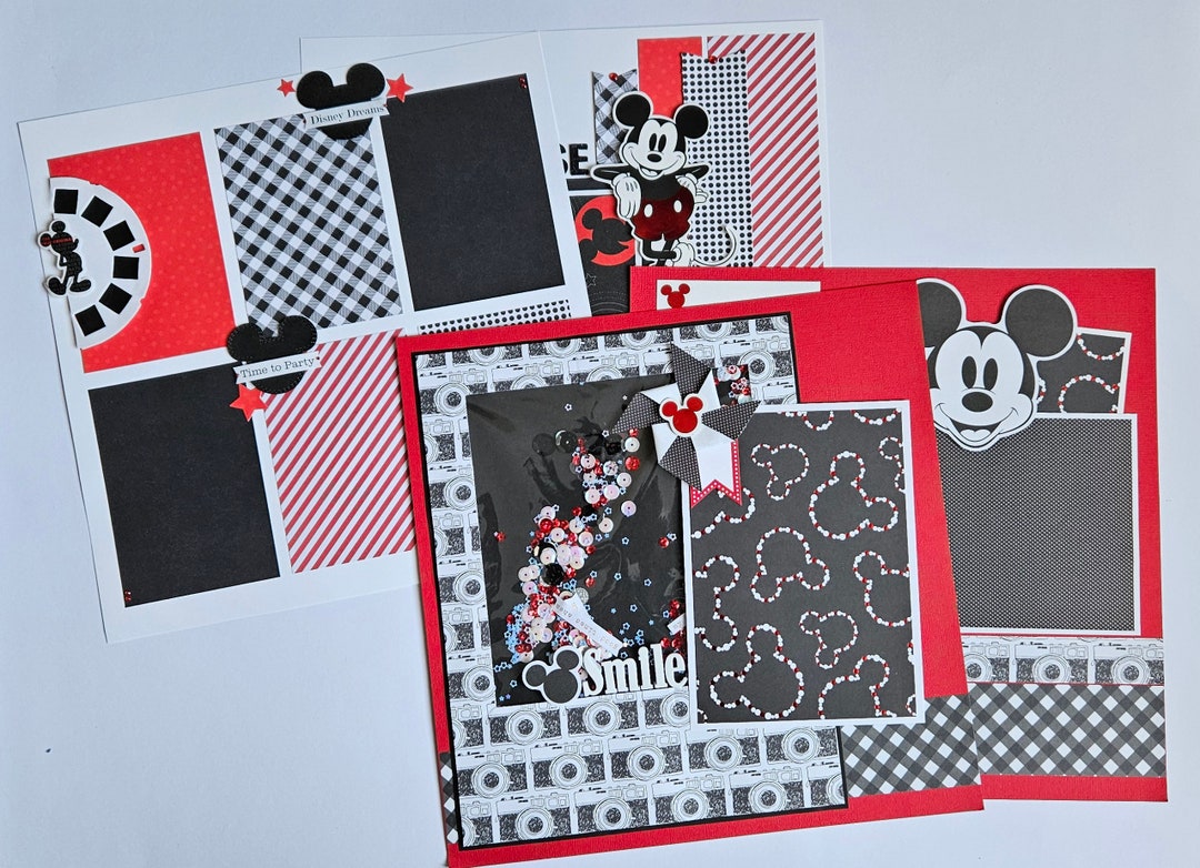 Smile Mickey Mouse...4 Pages 12x12 Layouts - Etsy