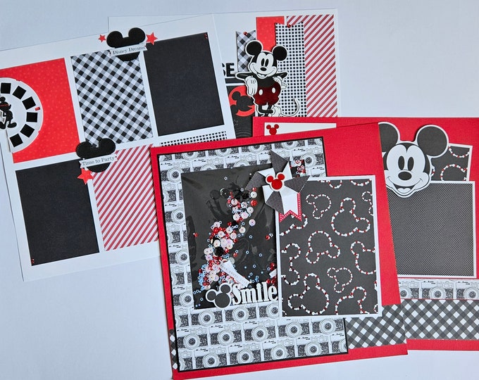 Smile Mickey Mouse...4 Pages 12x12 Layouts - Etsy